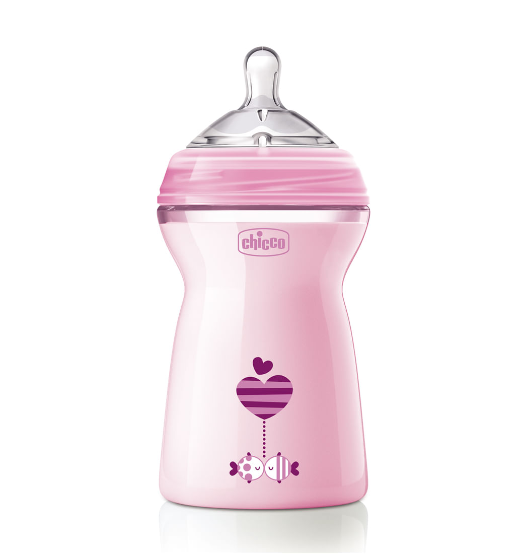 Tetero Natural Feeling Rosado - 330 Ml Chicco - Pepe Ganga - Baby Ganga